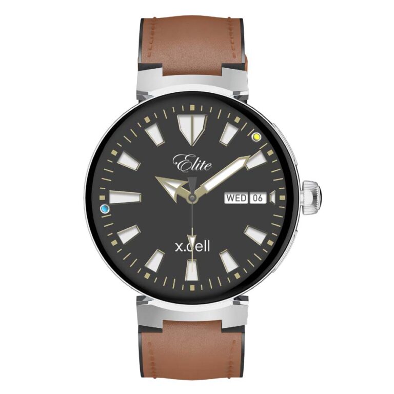 Elite 3 Smart Watch Brown Leather Strap – X.Cell