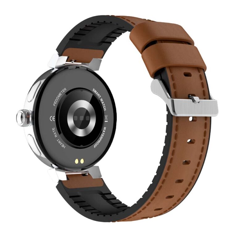Elite 3 Smart Watch Brown Leather Strap – X.Cell